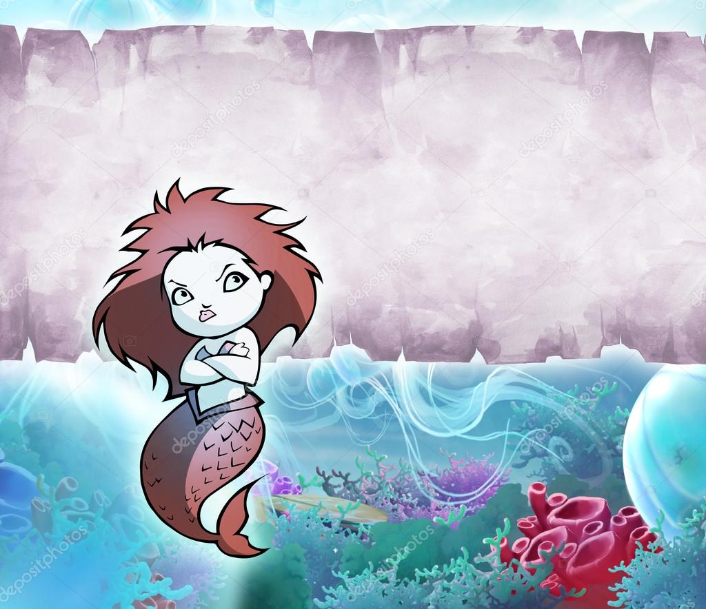 Angry cartoon mermaid — Stock Photo © A_Petruk #91567676