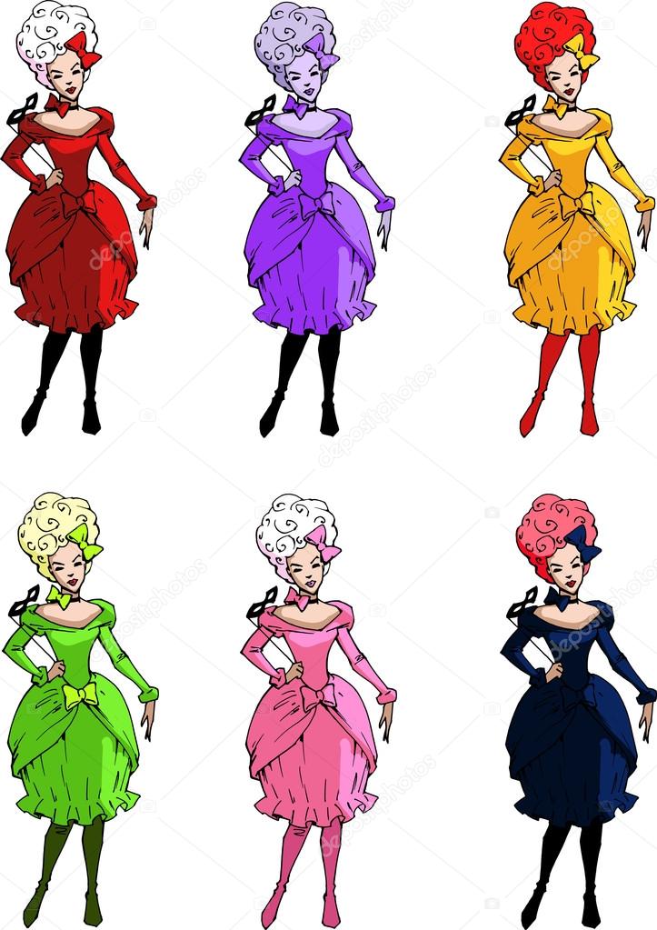 Girls in a masquerade dresses with a masks Stock Vector Image by ©A ...