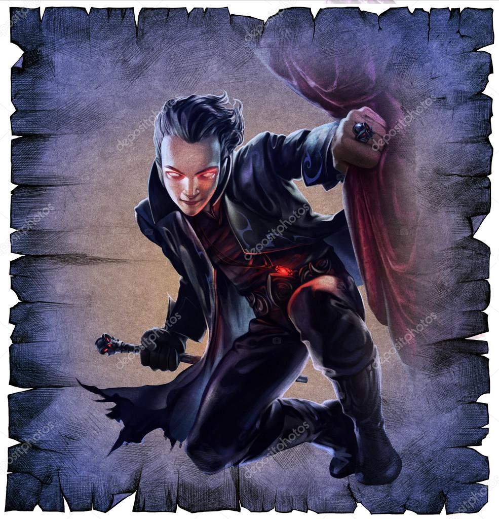 Handsome vampire on the old paper Stock Photo by ©A_Petruk 92037704