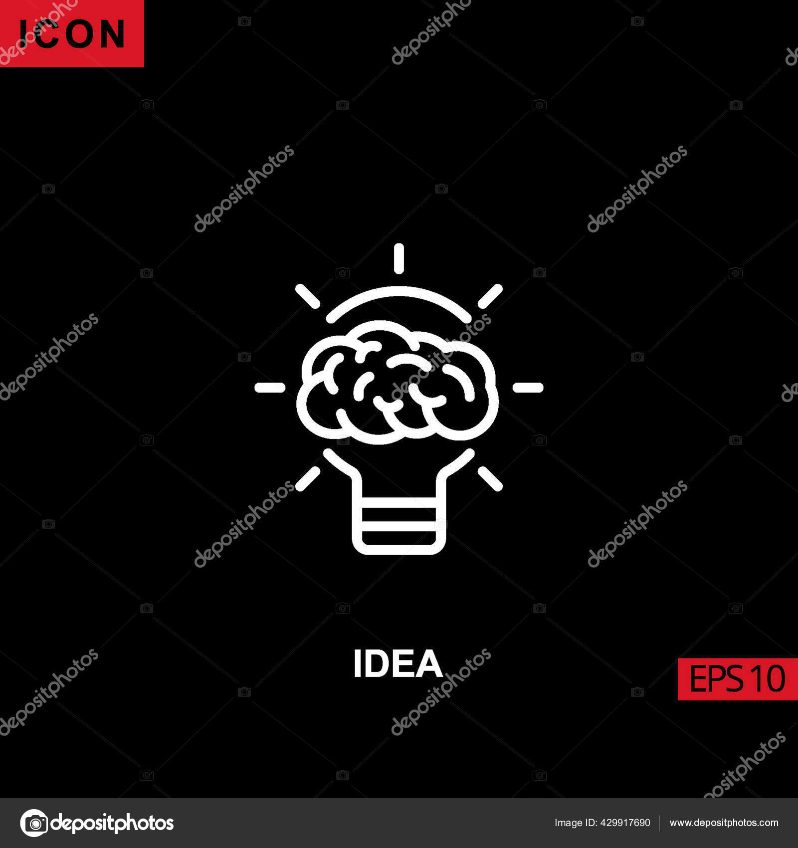 Idea Icon Outline Line Lineal Linear Black Background Illustration ...