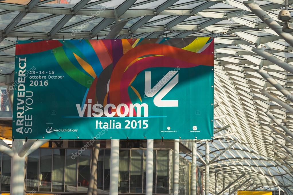 Detail of banner at Viscom 2015 in Milan, Italy — Stock Editorial Photo ...