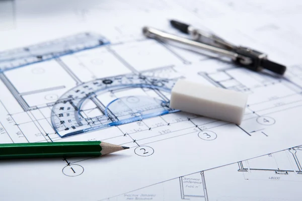 Drawing on paper and tools - Stock Image - Everypixel