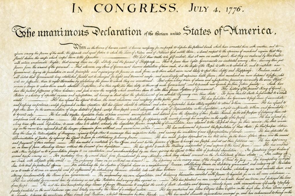 Declaration of independence 4th july 1776 close up — Stock Photo ...