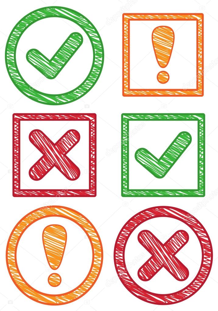 Check mark, Cross and Exclamation point Stock Vector Image by ©El4anes ... Check mark, Cross and Exclamation point Stock Vector Image by ©El4anes ...