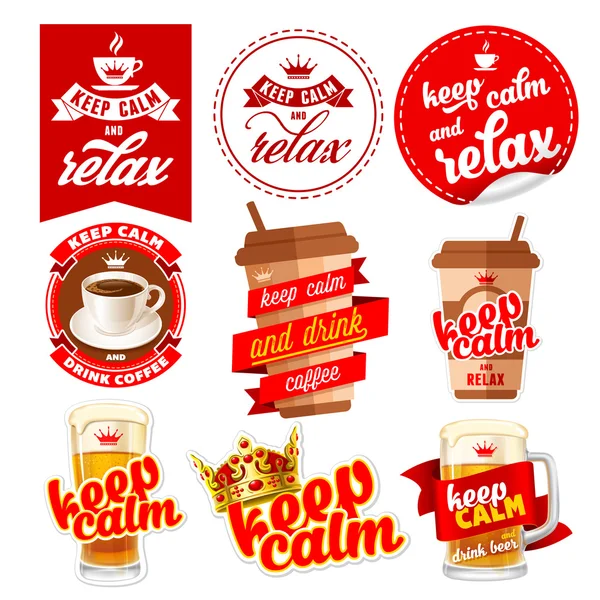 Keep calm icons set Vector Art Stock Images | Depositphotos