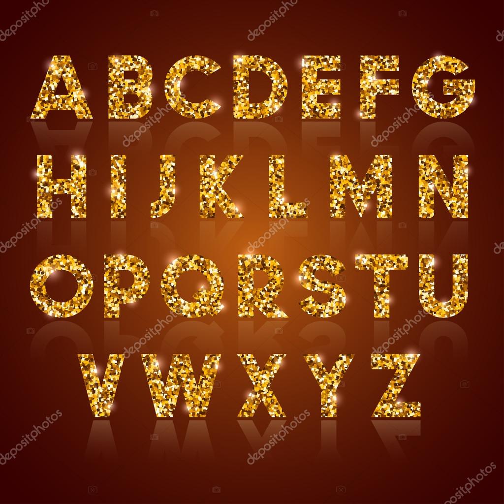Luxury golden alphabet letters — Stock Vector © Pazhyna #89270138