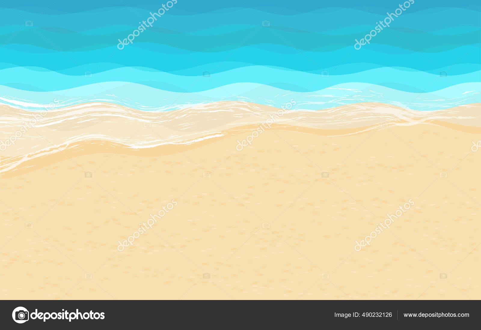 Fondo marino con costa y mar arenosos Vector de stock #490232126 de ...