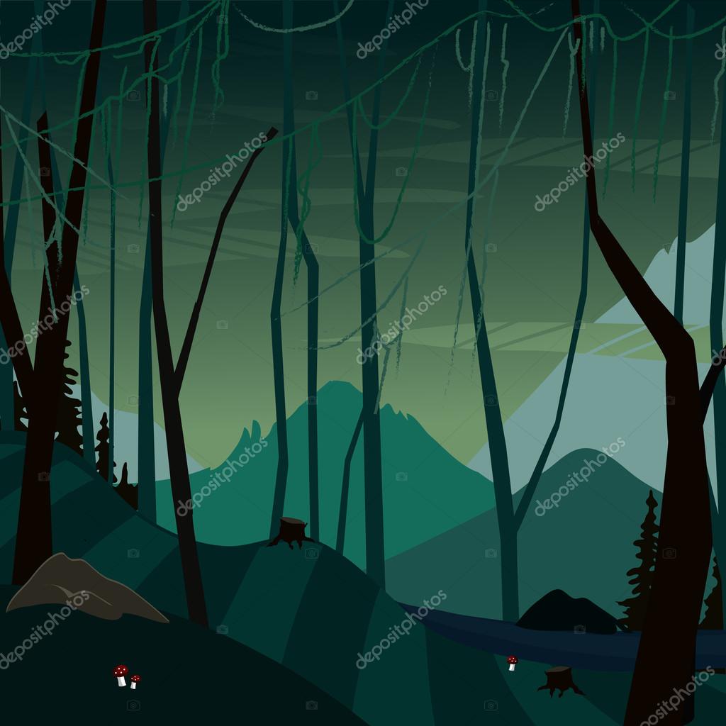 Fabulous dark swamp background Stock Vector Image by ©AlionaLuk #91060772