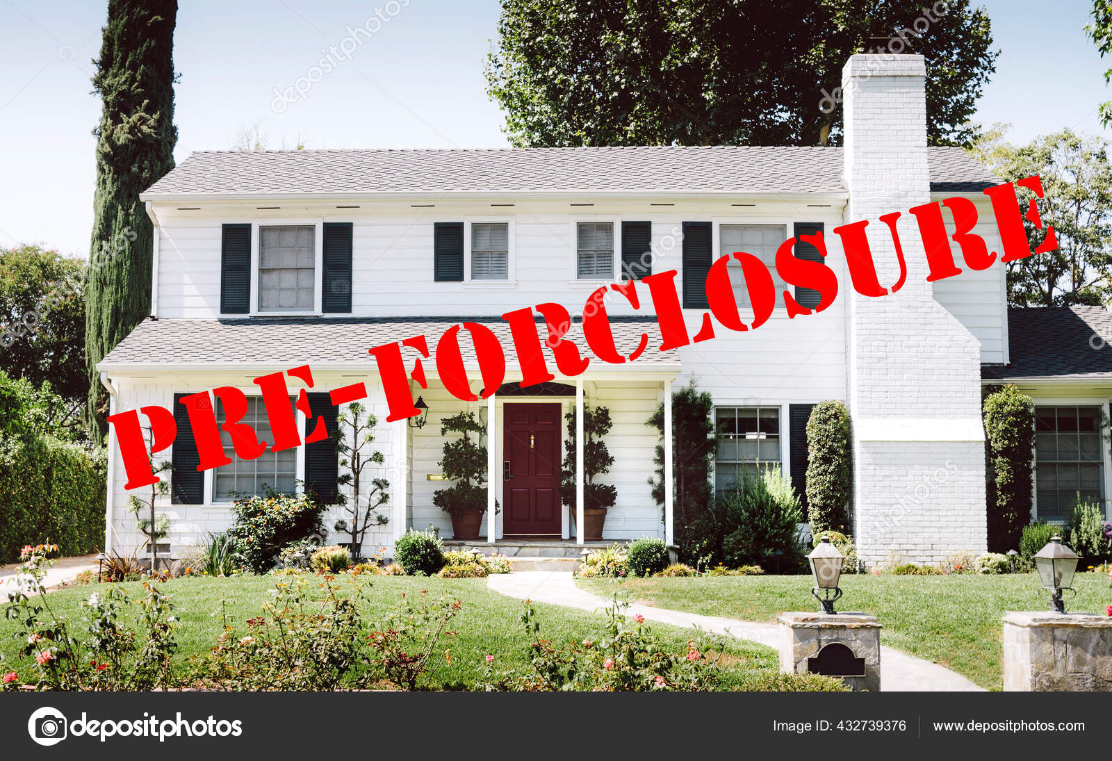 All American Home Marking Pre Forclosure White Home Suburbs Forbearance ...