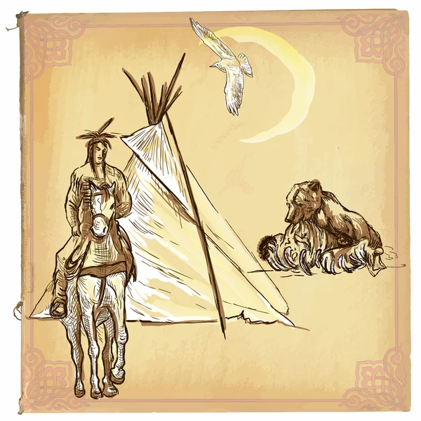 An hand drawn vector, colored line art - Rodeo Stock Vector Image by ...