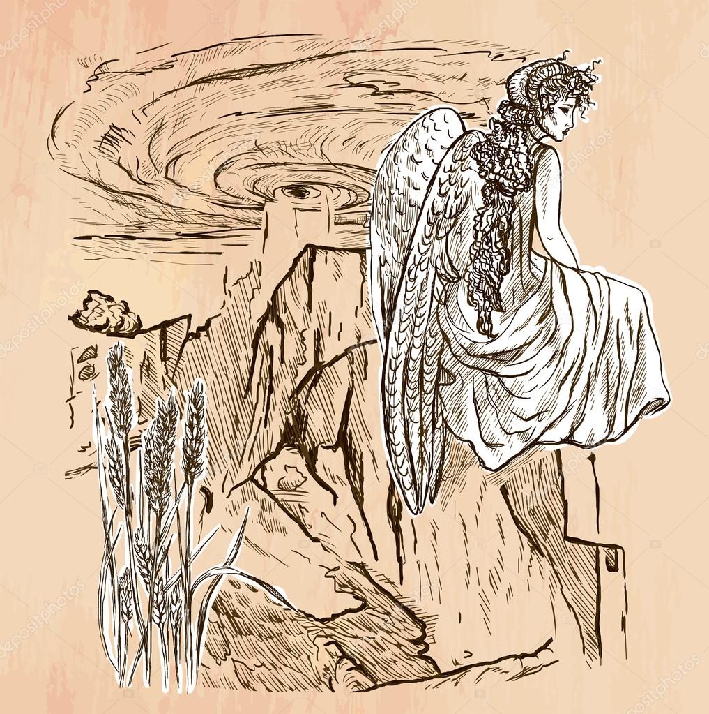 Angel - An hand drawn vector Stock Vector Image by ©kuco #114678150