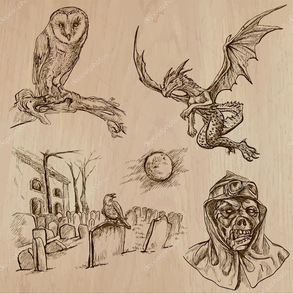 Halloween, Monsters, Magic - Vector collection Stock Vector Image by ...