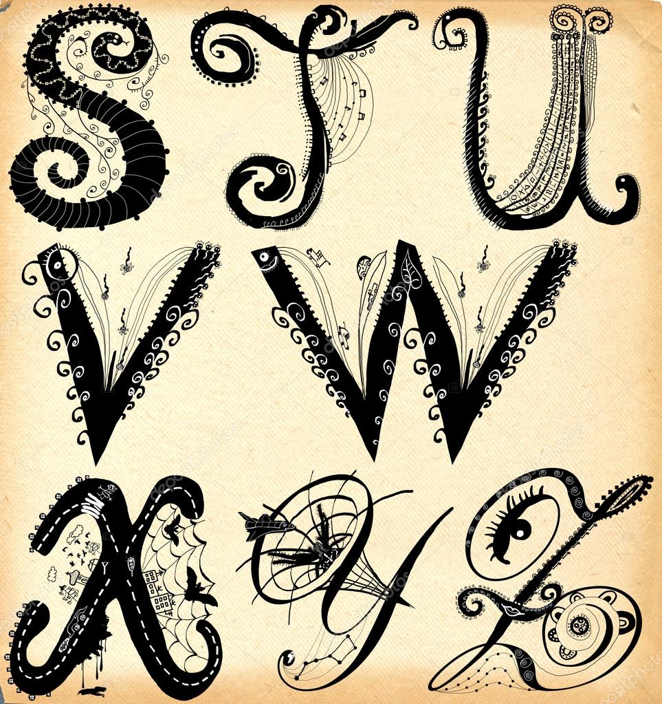 Curly playful alphabet - S to Z Stock Photo by ©kuco 57220023