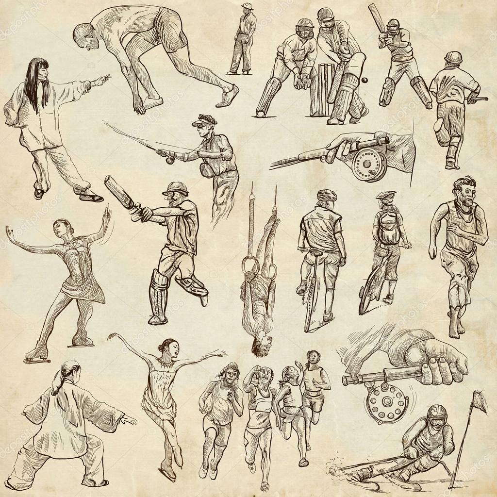 SPORT - full sized hand drawn illustrations Stock Illustration by ©kuco ...