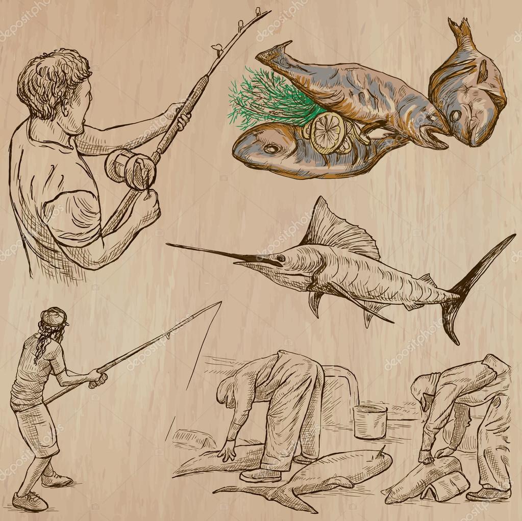 Fishing - An hand drawn vector pack Stock Illustration by ©kuco #72089995