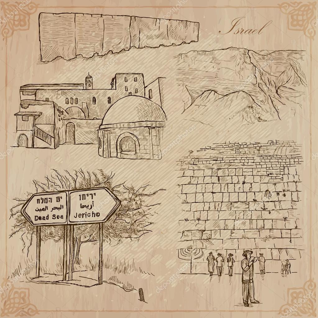 Israel - An hand drawn collection. Vector pack. — Stock Vector © kuco ...