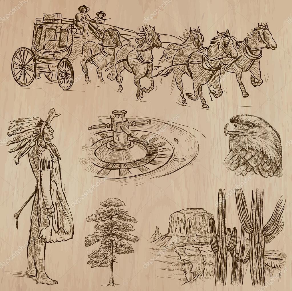 Wild West - Hand drawn vector pack Stock Vector Image by ©kuco #83798128