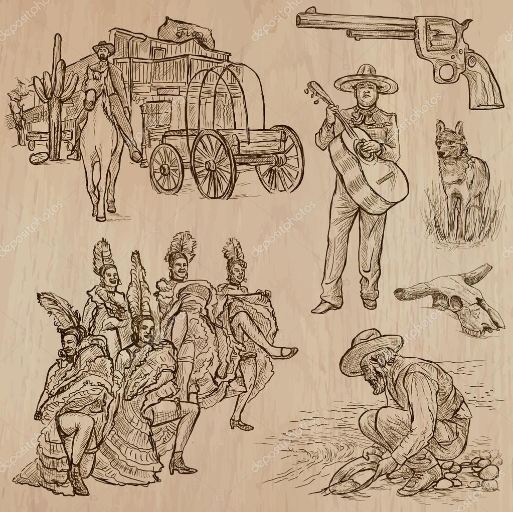 Wild West - Hand drawn vector pack Stock Vector Image by ©kuco #83798160