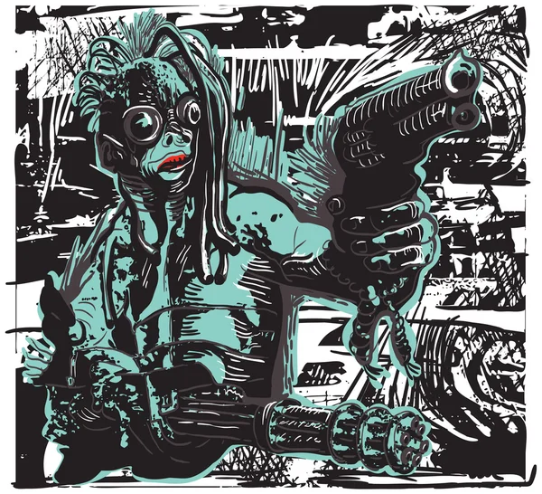 Monster head and Corpse - An hand drawn vector Stock Vector Image by ...