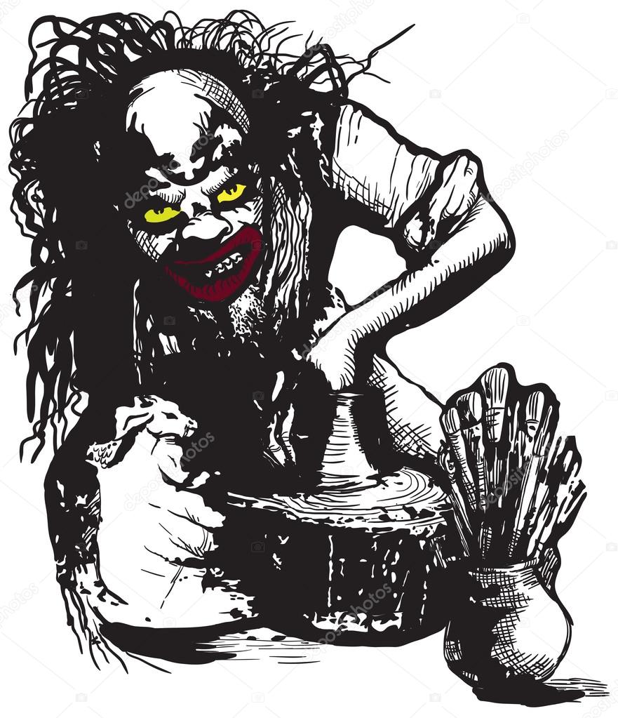 Potter, Creador, Payaso - Vector ilustración a mano alzada 2023