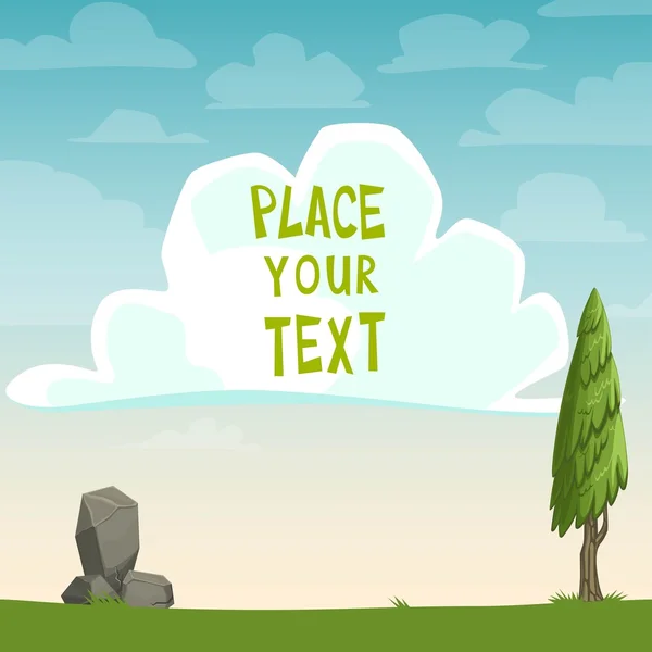 Vector cartoon placard with a tree Stock Vector Image by ©0mela #71005361