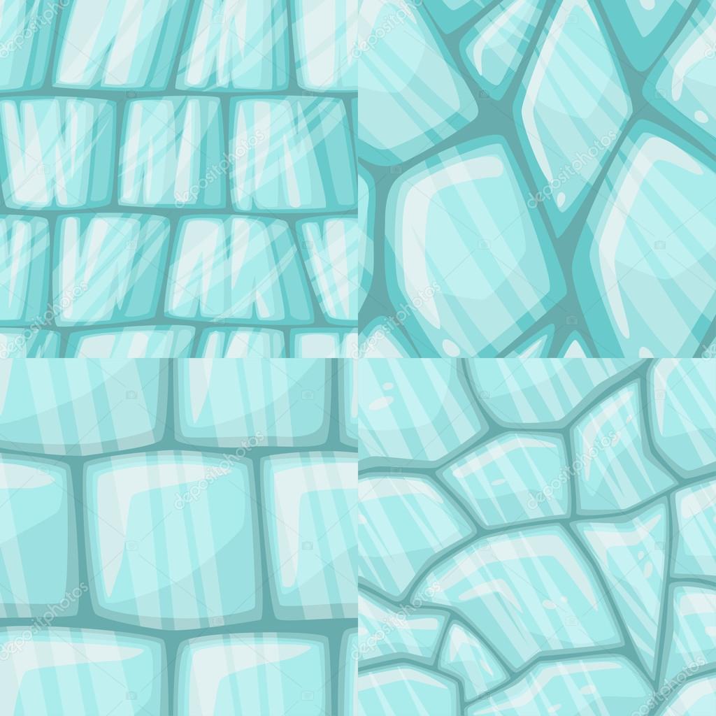 Vector cartoon ice seamless texture collection Stock Vector Image by ...
