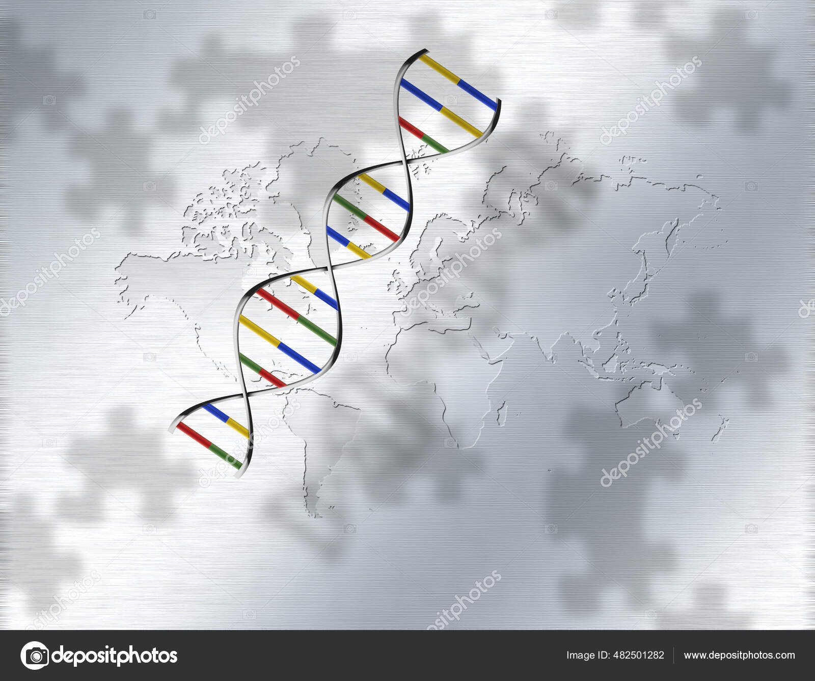 World Genetic Dna Strand World Map — Stock Photo © rolffimages #482501282