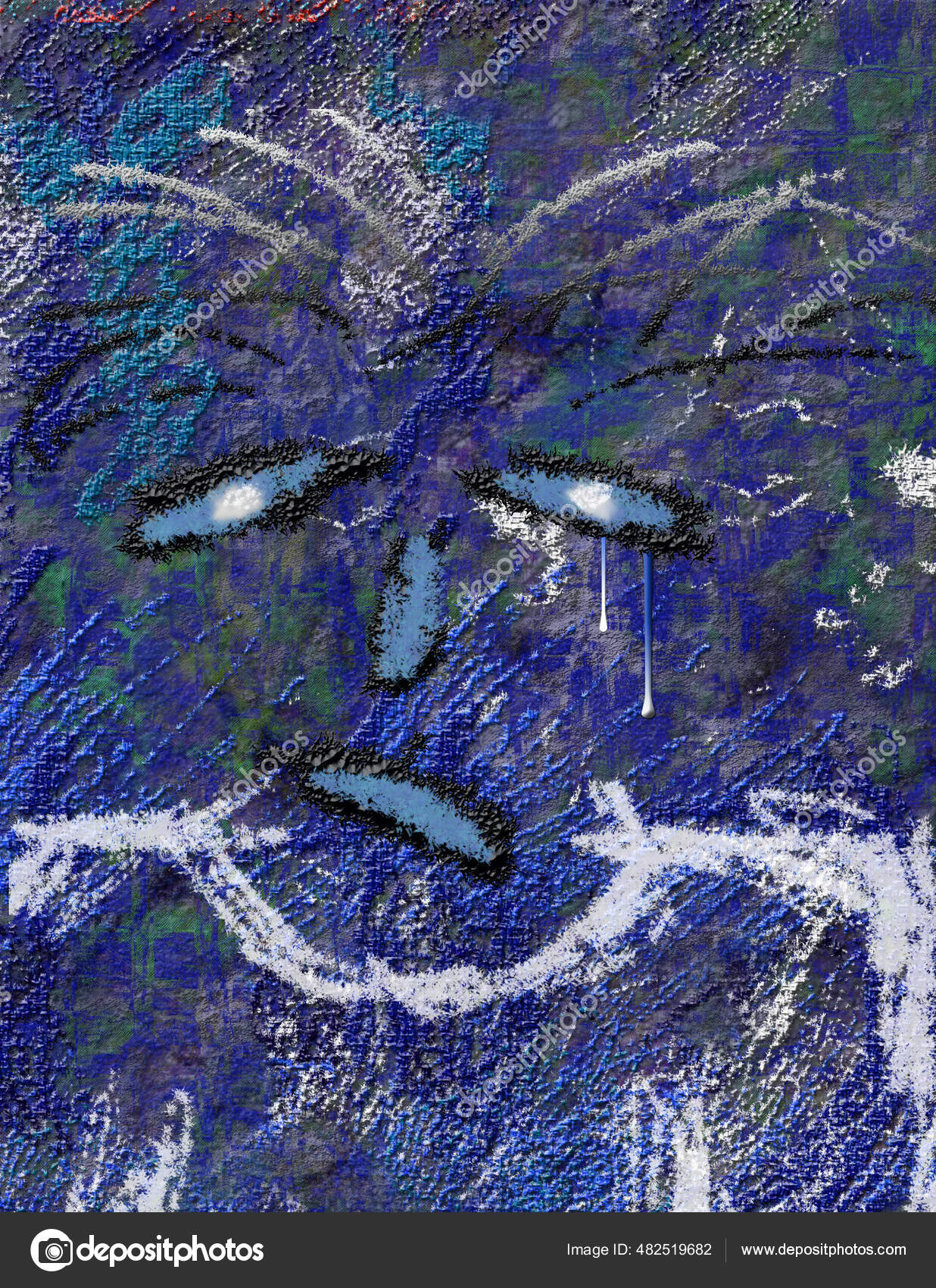 Abstract Expressionist Sad Faces