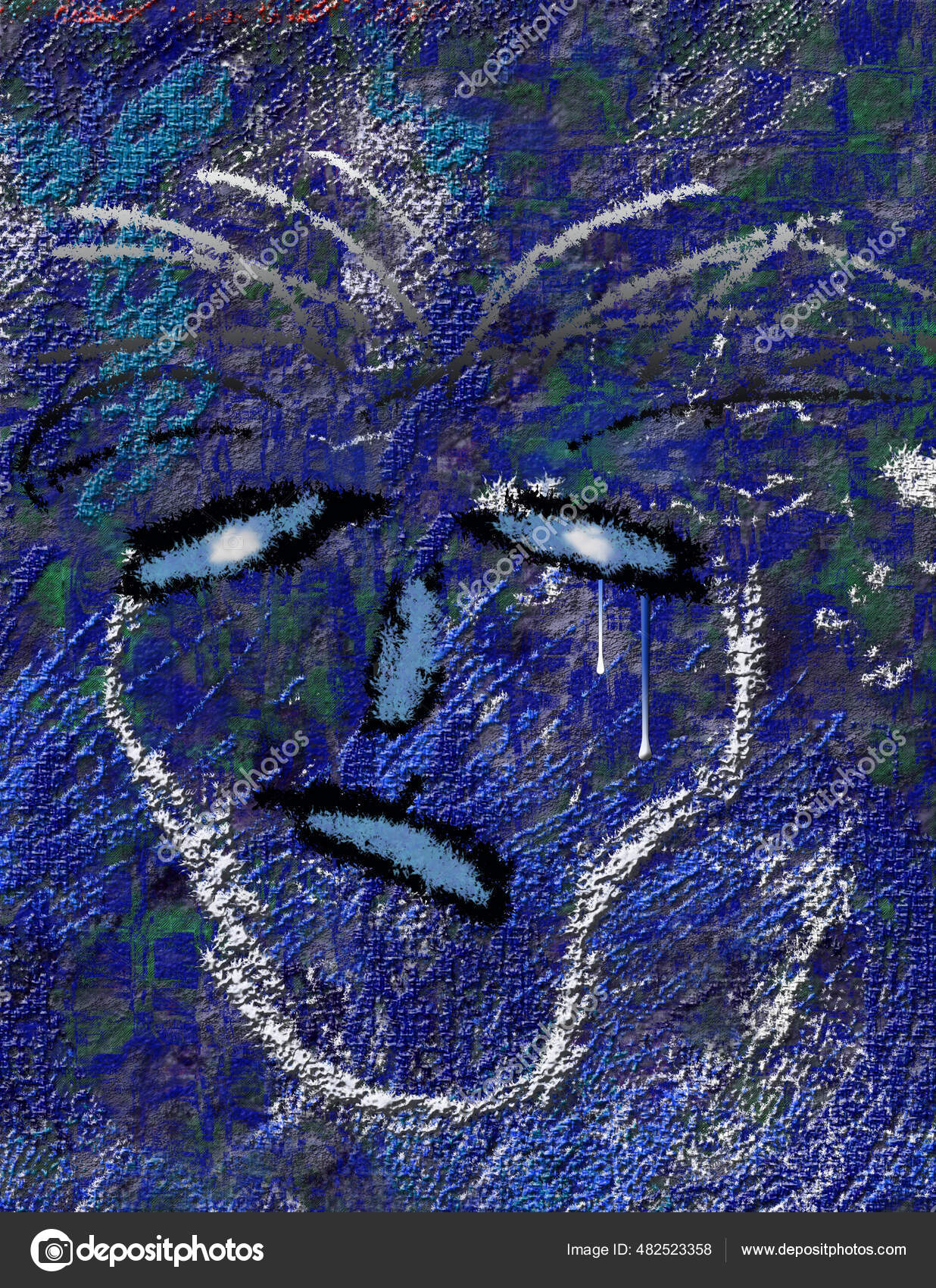Abstract Expressionist Sad Faces