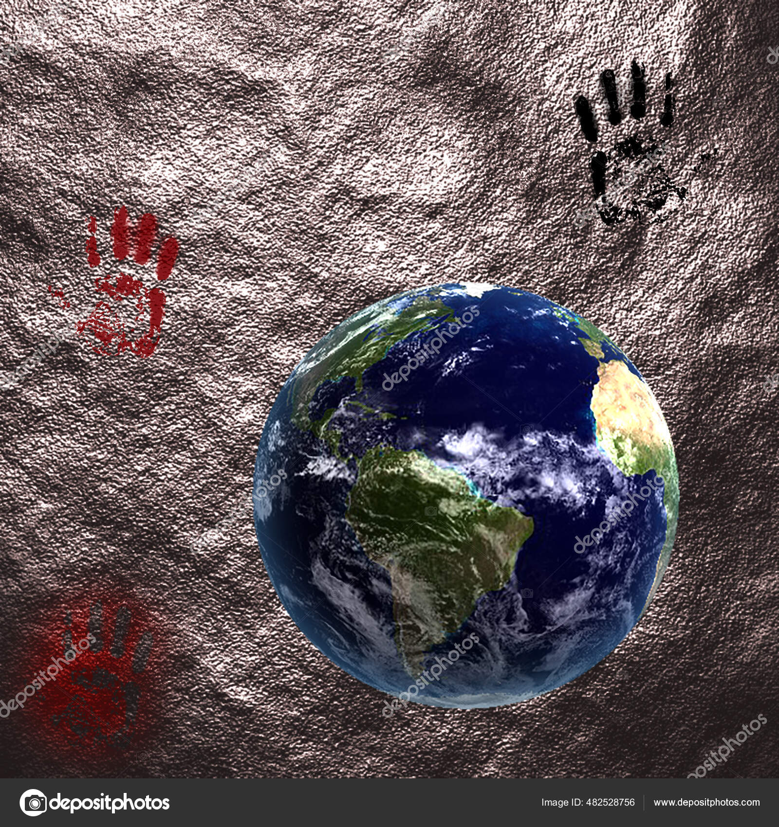 Earth Palm Hands Marks Rendering Stock Photo by ©rlffimageso 482528756