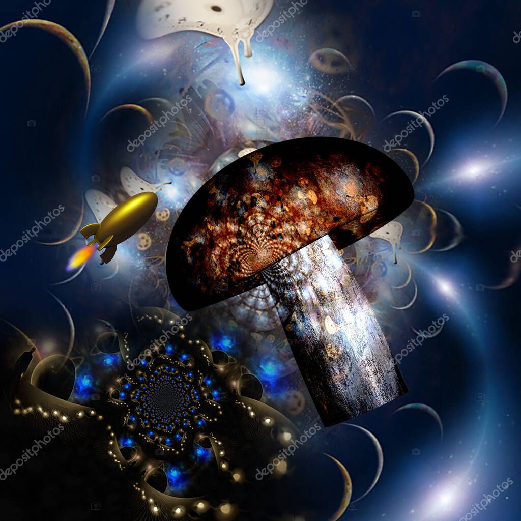 Espacio y tiempo deformados con hongos alucinógenos 2024