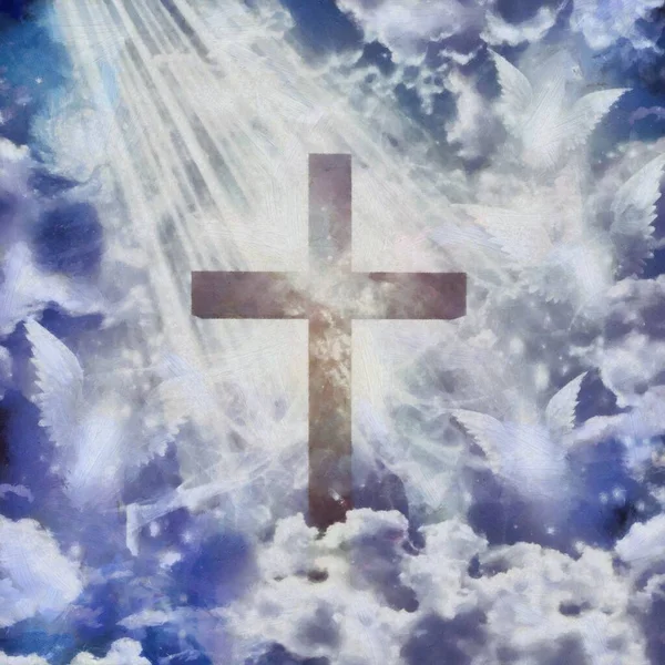 Cool Cross With Wings Wallpaper