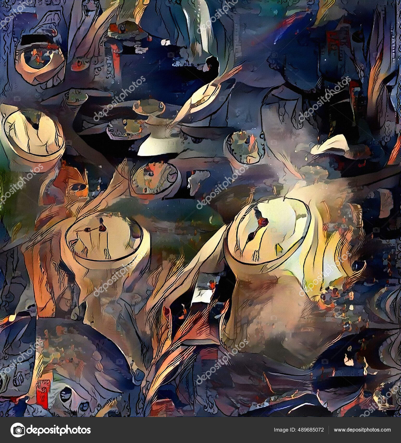 Winged Clock Flow Time Rendering Stock Illustration by ©rolffimages ...