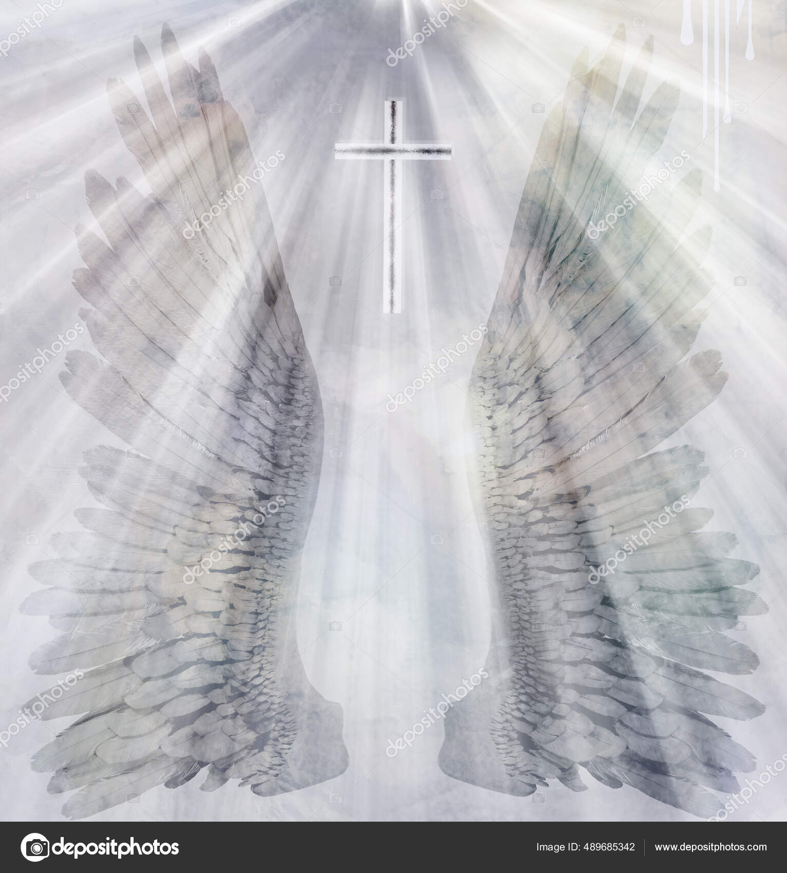 Angels Wings Light Rendering Stock Illustration by ©rolffimages #489685342
