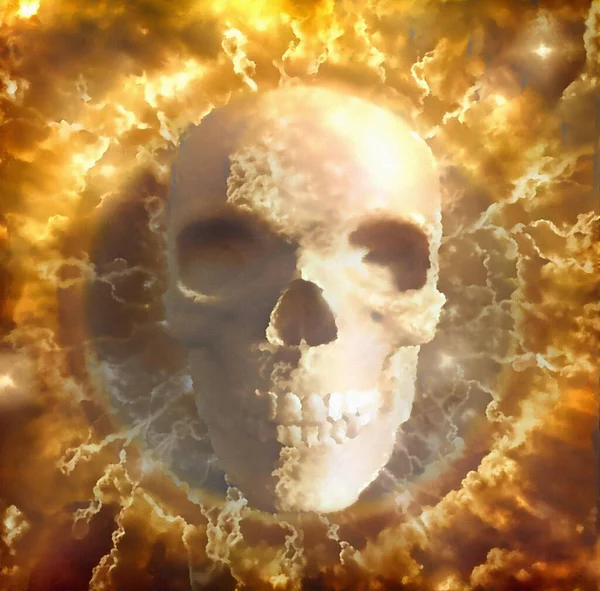 Dark Art Human Skull Rendering — Stock Photo © rolffimages #489682436