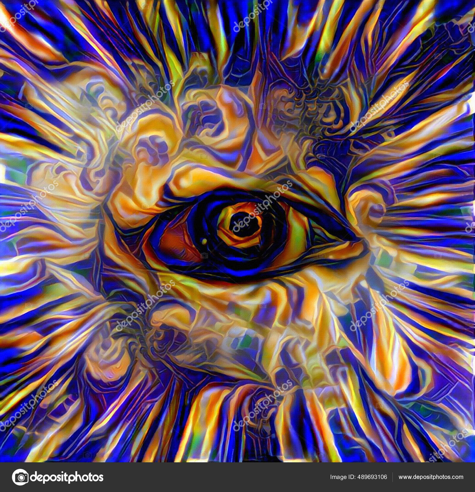 Human Eye Abstract Painting Rendering Stock Illustration by ...