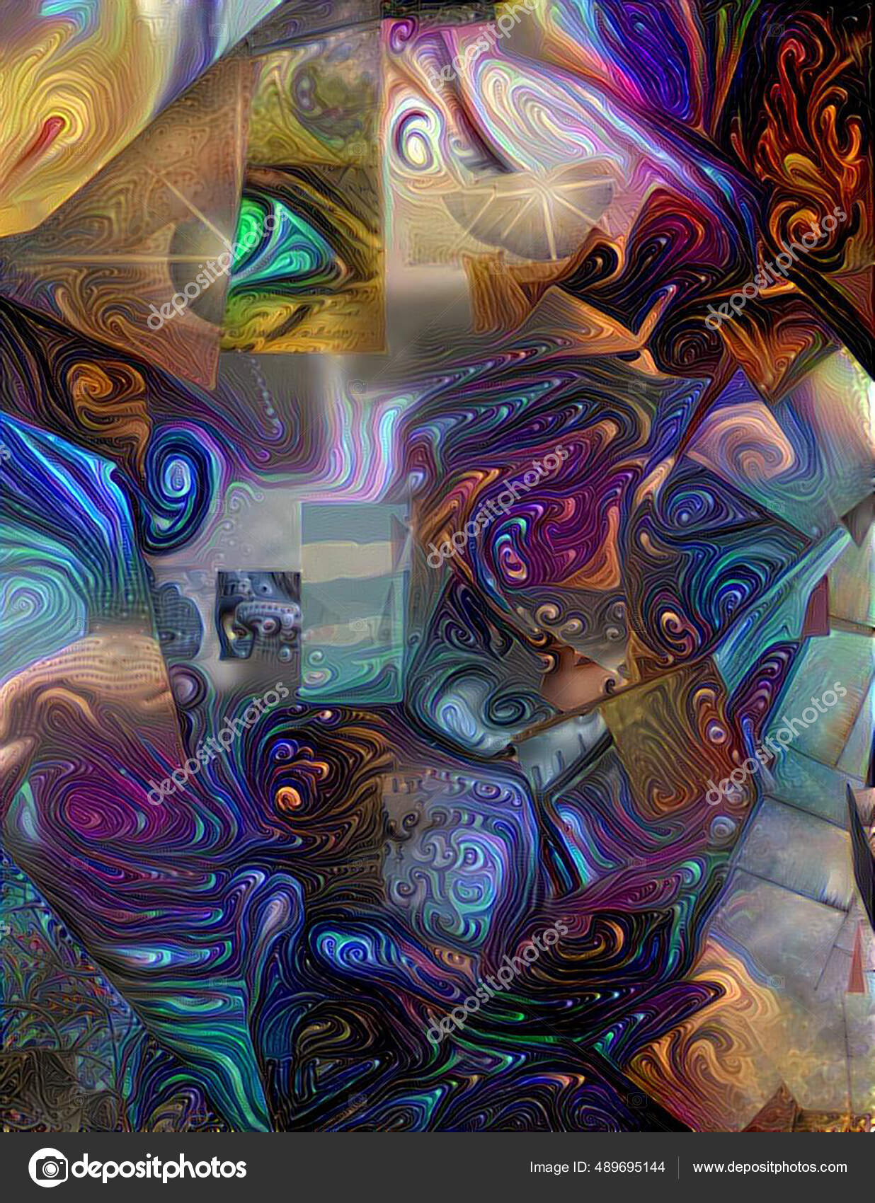 Colorful Abstract Painting Rendering Stock Illustration by ©rolffimages ...