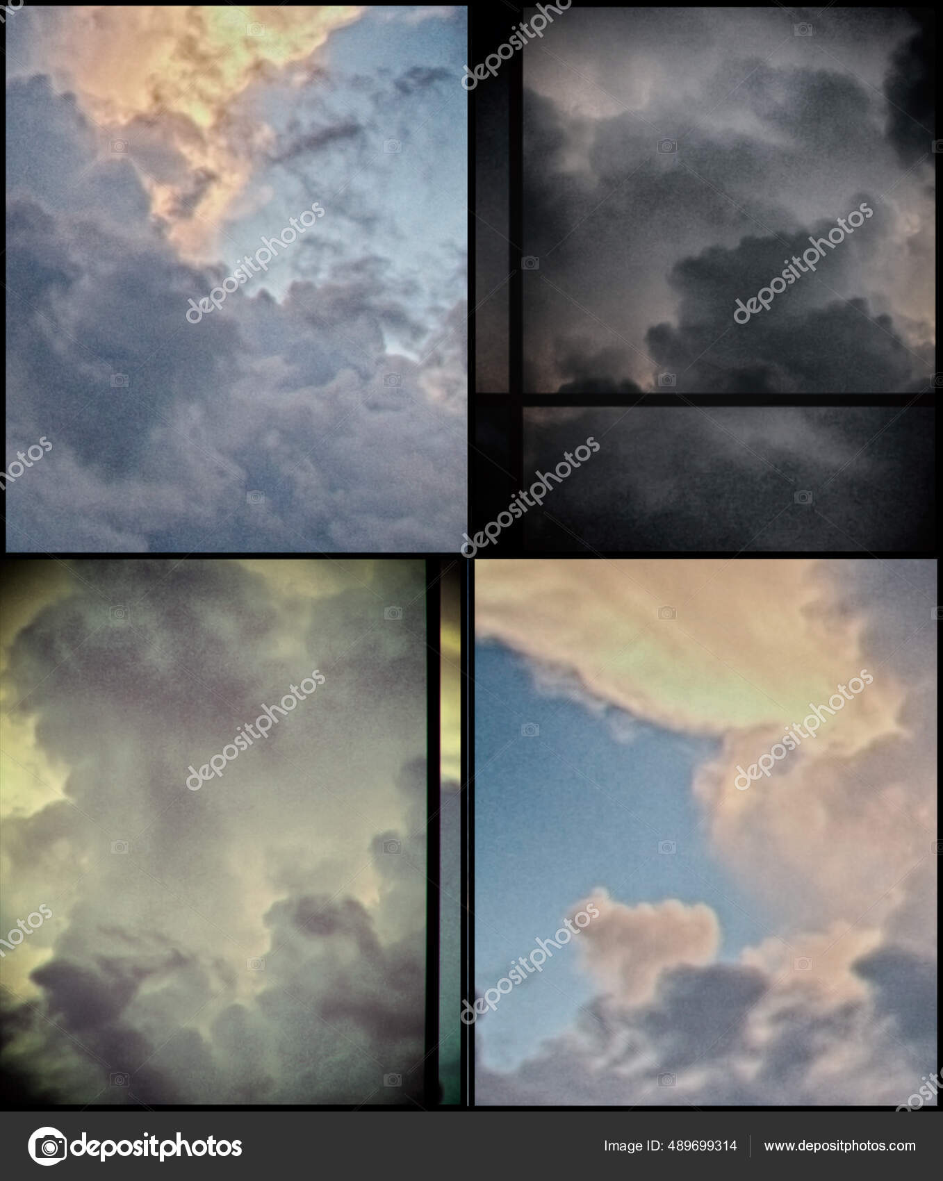 Colorful Clouds Overlapping Rectangular Layers Rendering Stock Photo by ...