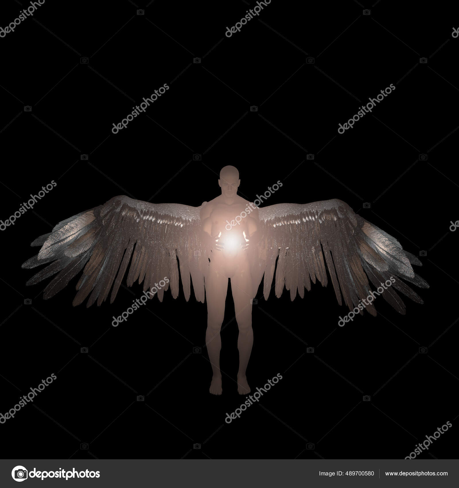 Angel Being Holds Divine Light Rendering — Stock Photo © rolffimages ...