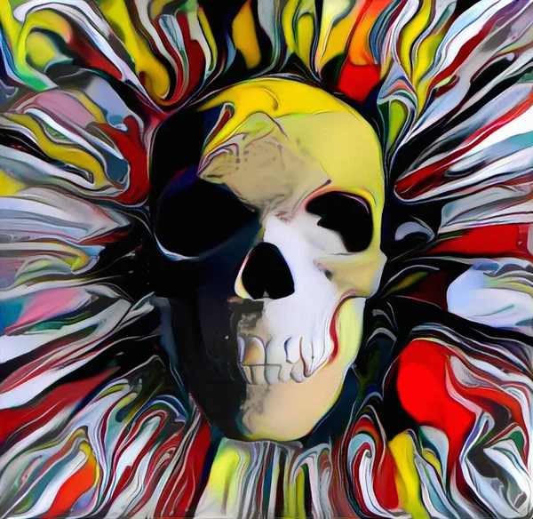 Human Skull Painting Rendering Stock Photo by ©rolffimages 489709686