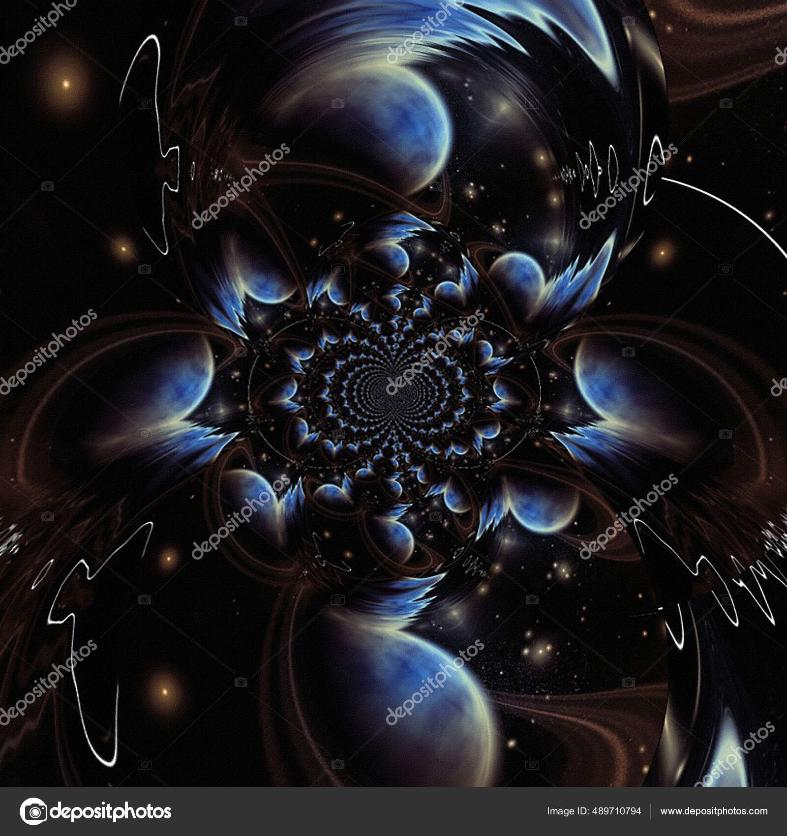 Planetary Fractal Endless Dimensions Rendering — Stock Photo ...