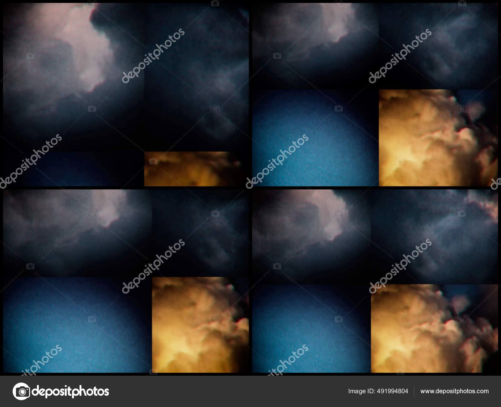 Colorful Clouds Overlapping Rectangular Layers Stock Photo by ...