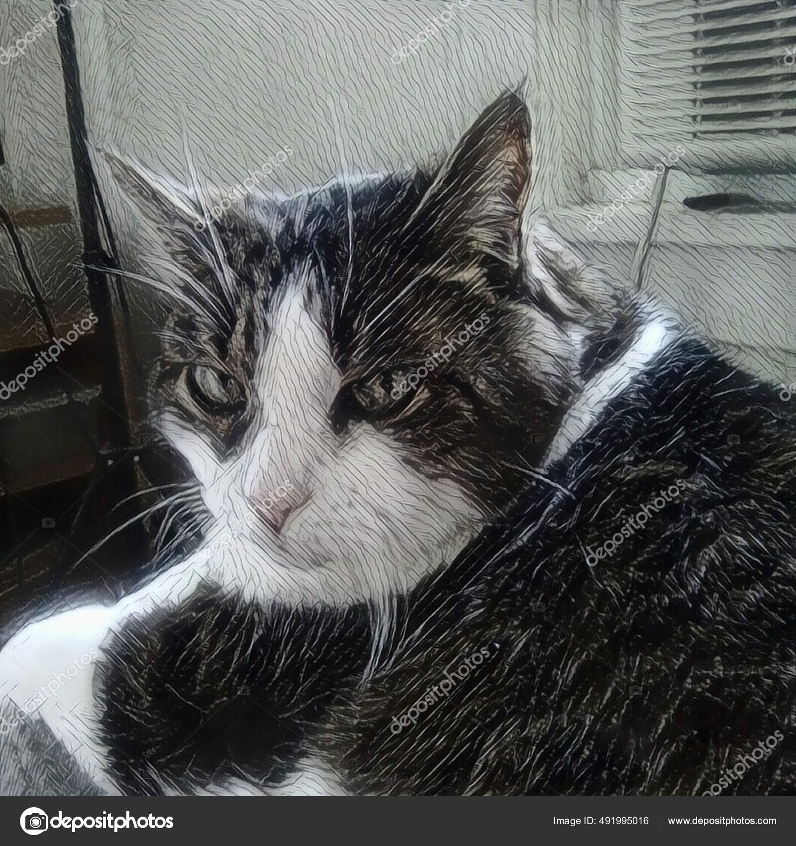 Modern Art Lying Offended Cat — Stock Photo © rolffimages #491995016