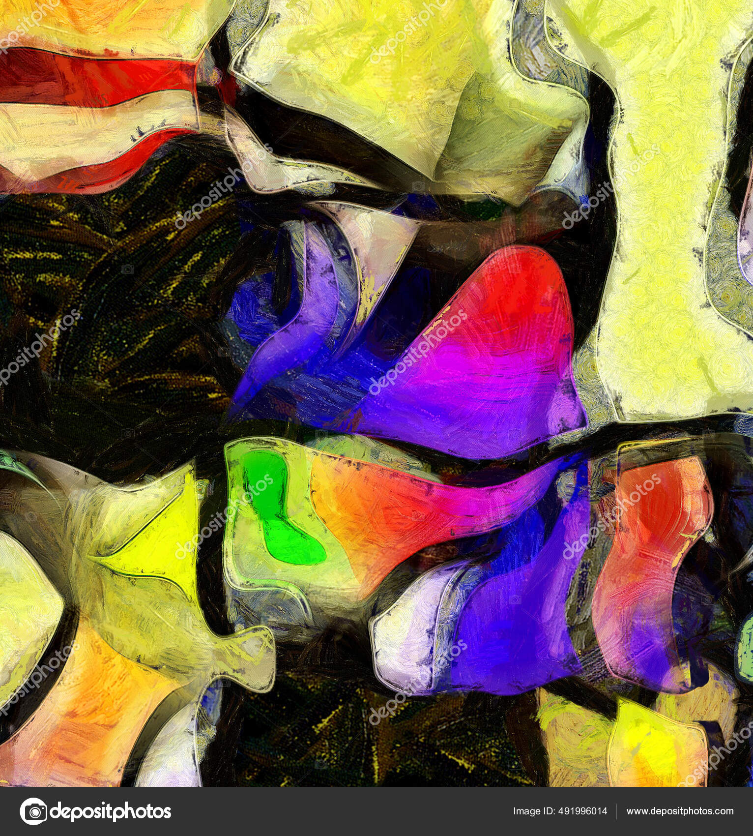 Snurrande Former Färger Och Linjer Rendering – illustration av ...