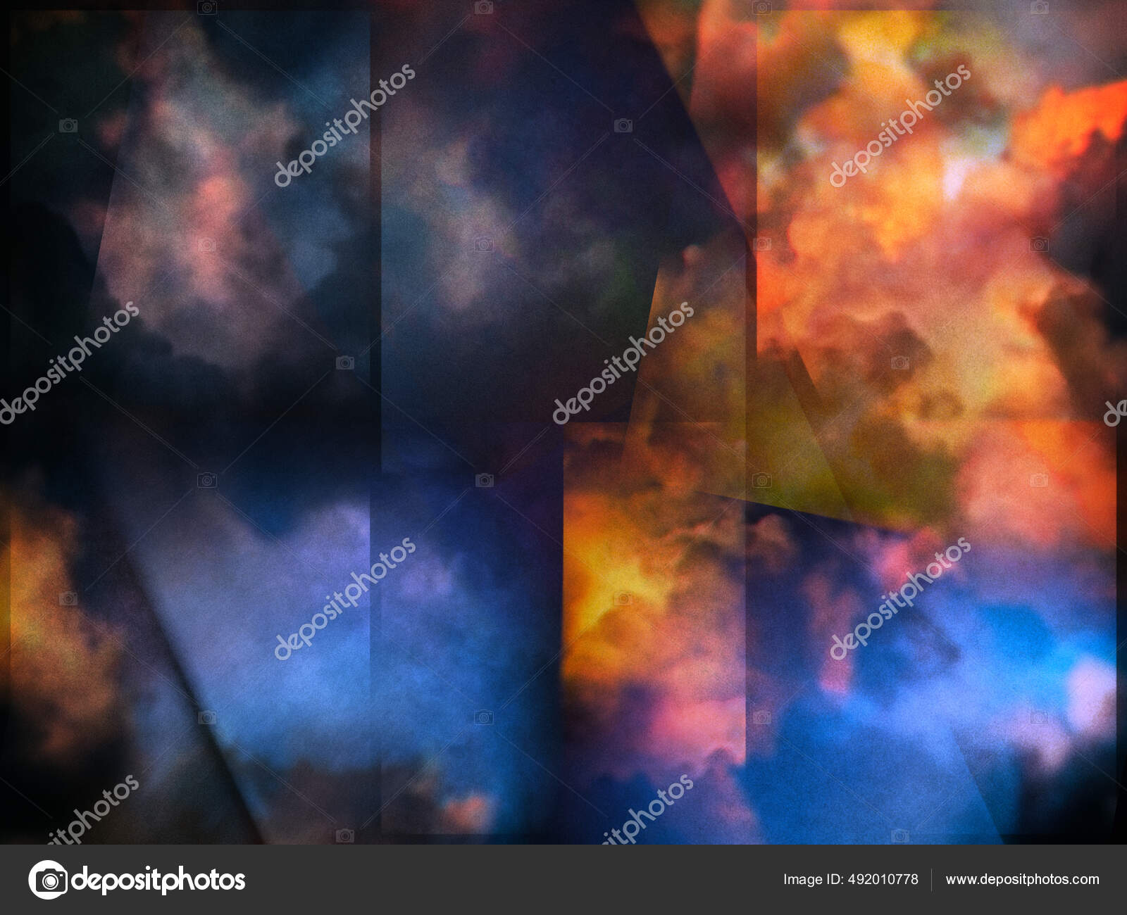 Colorful Clouds Overlapping Rectangular Layers — Stock Photo ...