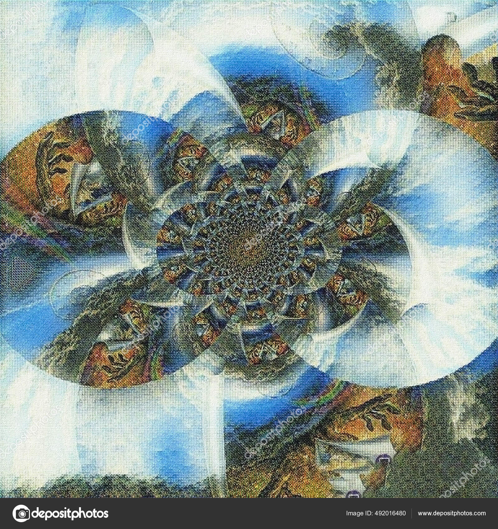 Abstract Painting Mirrored Fractal God's Hands — Stock Photo ...