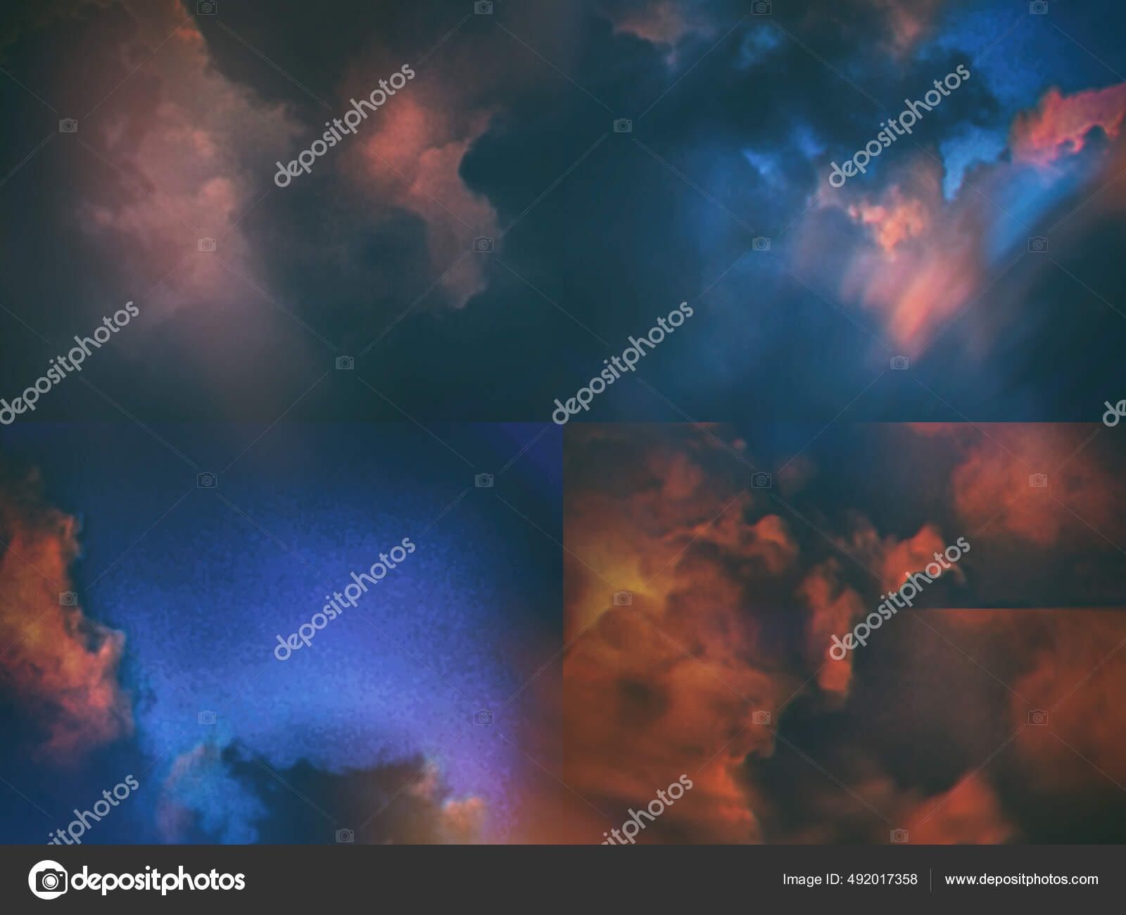 Colorful Clouds Overlapping Rectangular Layers — Stock Photo ...