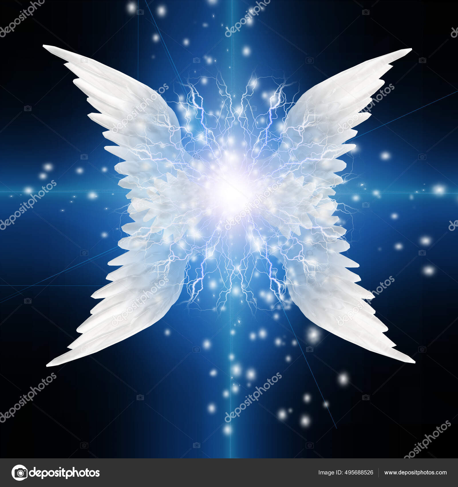 Angel Winged Star Rendering — Stock Photo © rolffimages #495688526