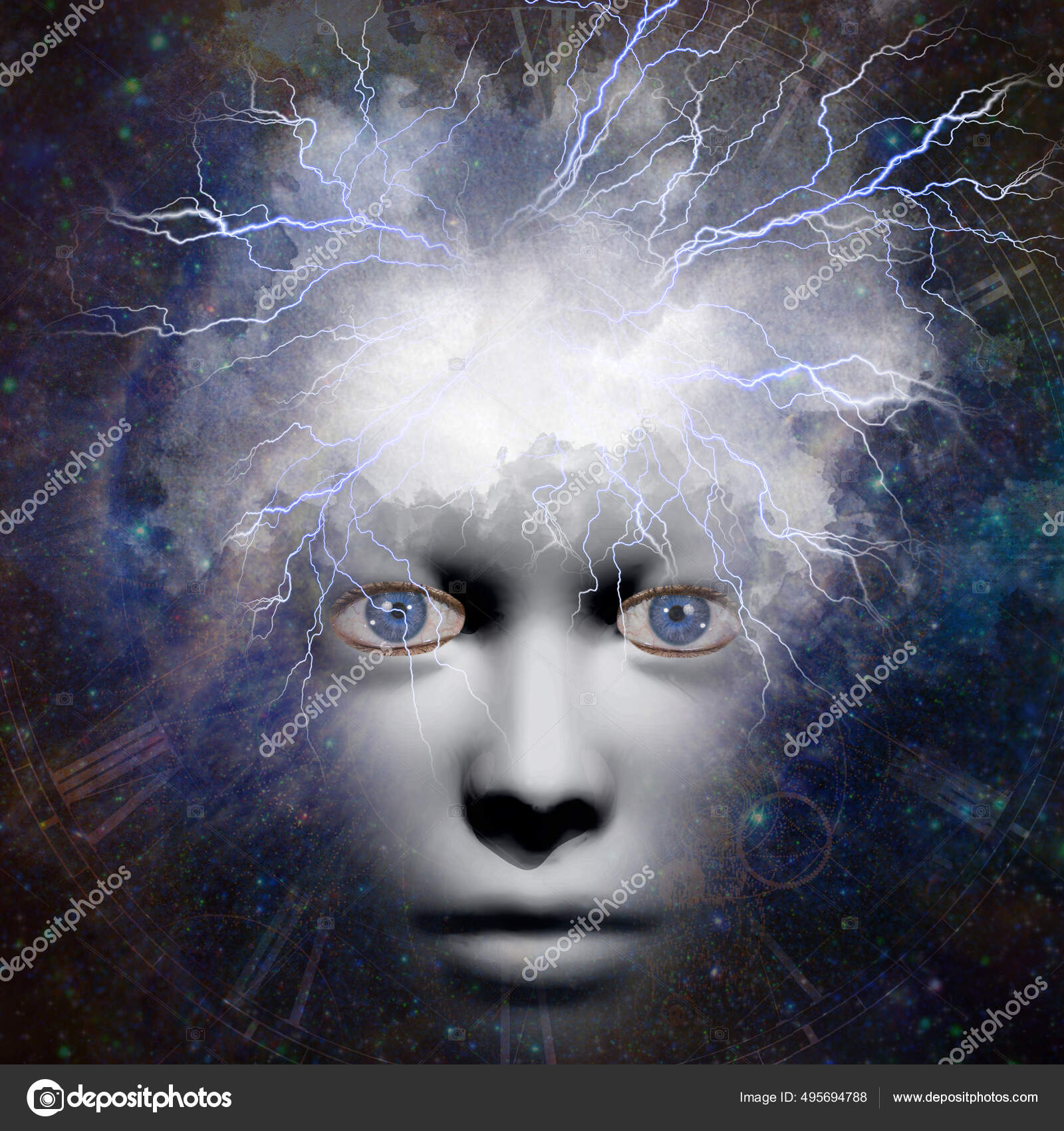 Mystic Mask Storm Lightnings Stock Photo by ©rolffimages 495694788