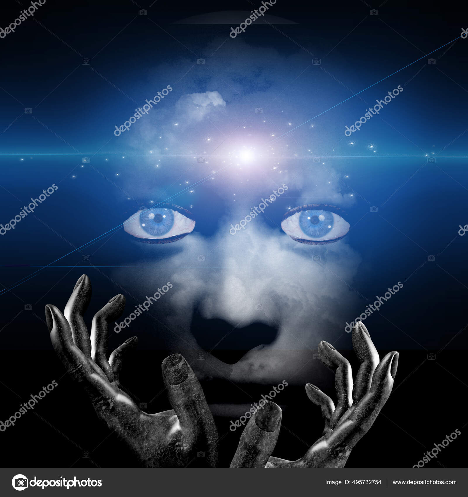 Human Face Space Background Stock Photo by ©rolffimages 495732754